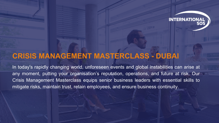 Masterclasses & Bespoke Trainings – International SOS Assistance UK Ltd